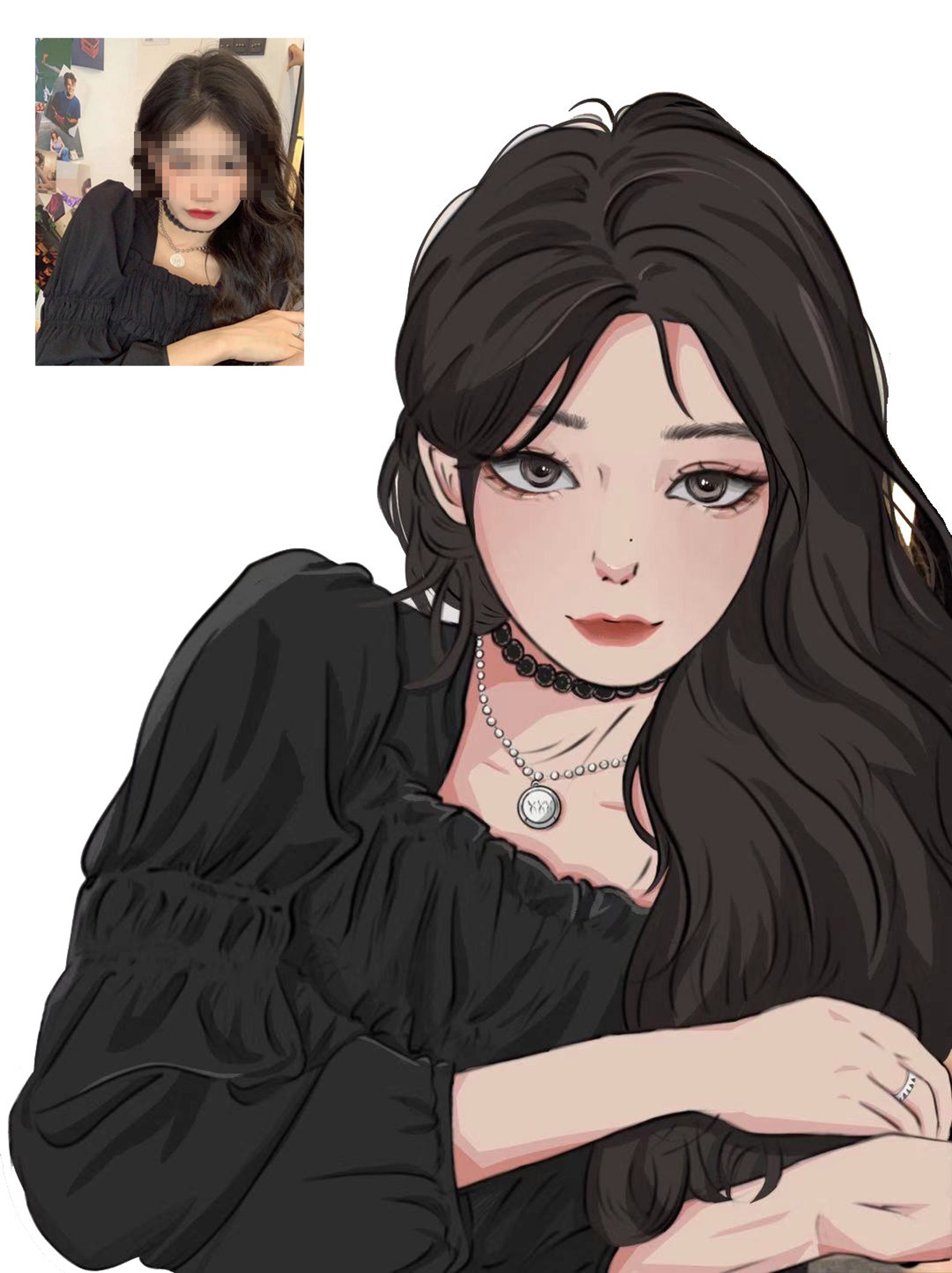 Custom Anime Portrait From Photo Cute Style Illustration - Etsy