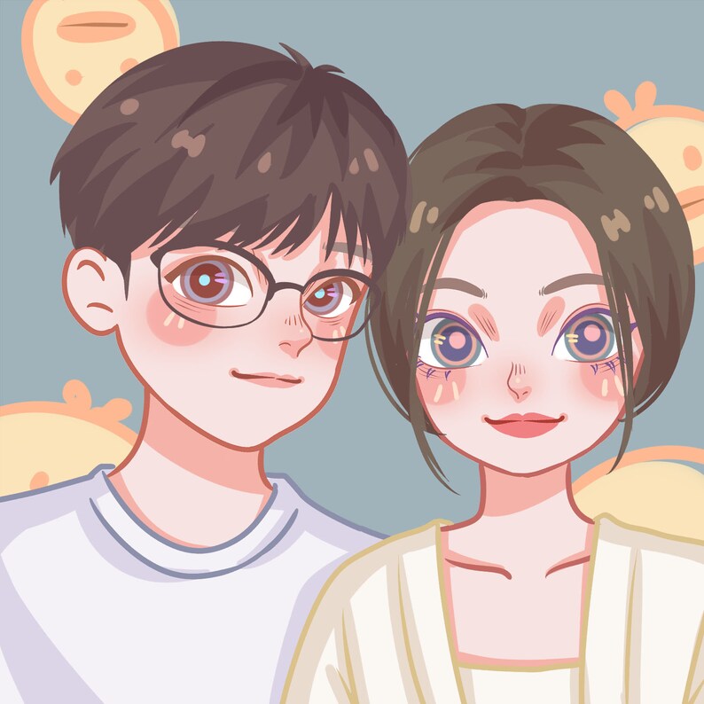 Custom Anime Portrait Cute Cartoon Anime Portrait - Etsy