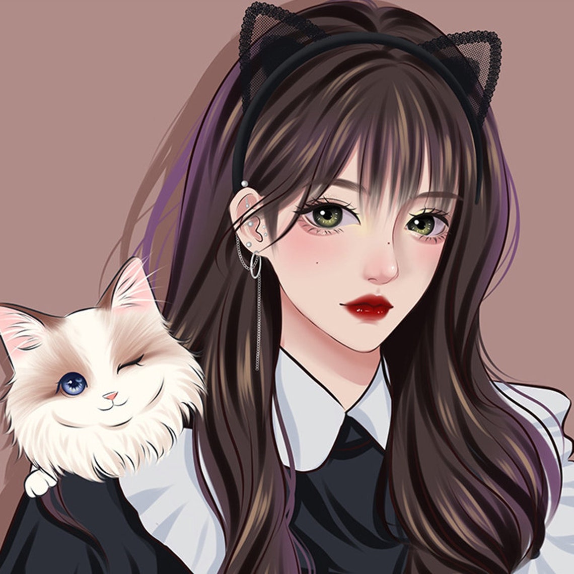 Custom Anime Portrait From Photo Cute Style Illustration - Etsy