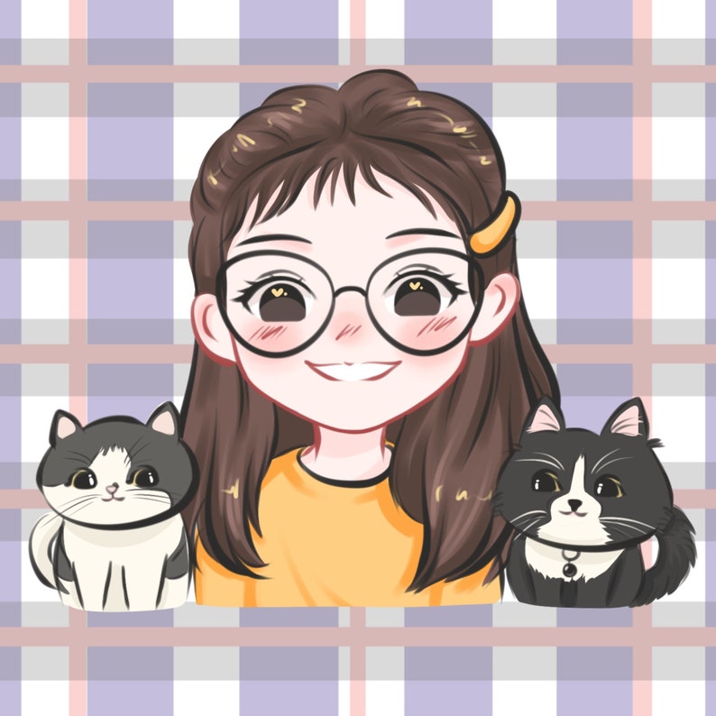 Custom Anime Portrait Cute Cartoon Anime Portrait | Etsy