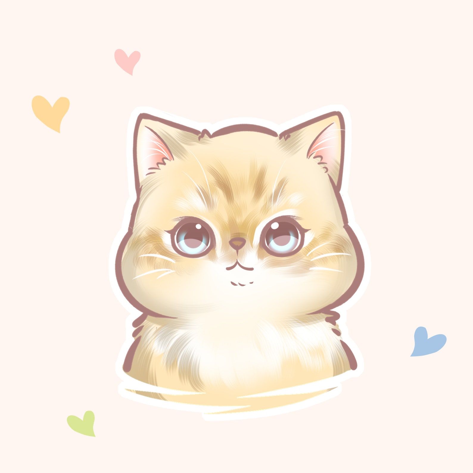Custom Pet Portrait, Cute Chibi Cat Cartoon From Photo, Kawaii Anime ...