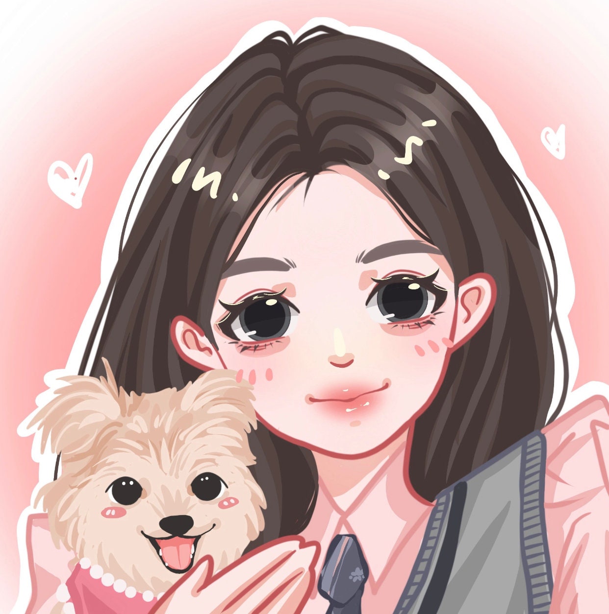 Digital Custom Couple Portrait, Custom Anime Portrait,cute Cartoon ...