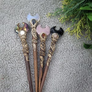 Moon Hair Stick Crescent Moon Shape Hair Stick Crystal Healing Stone ...