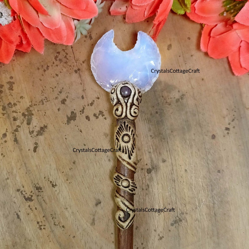 Moon Hair Stick Crescent Moon Shape Hair Stick Crystal Healing - Etsy