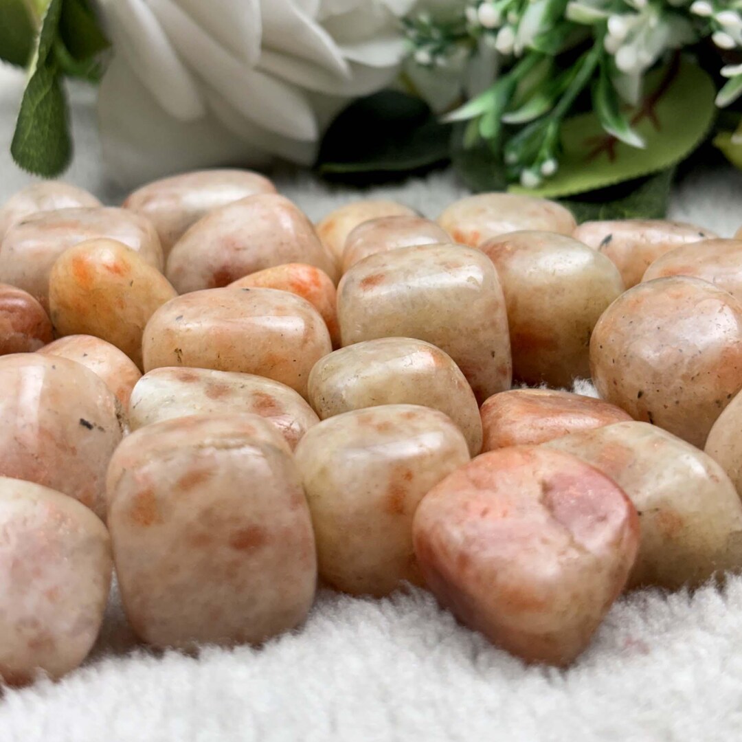 Sunstone Tumbled Crystal, Polished Sunstone, Orange Sunstone Gemstone ...