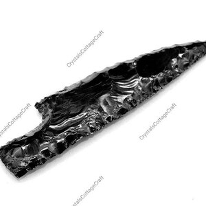Hand Knapped Black Obsidian Crystal Knife 5.5 Inch, Obsidian Athame ...
