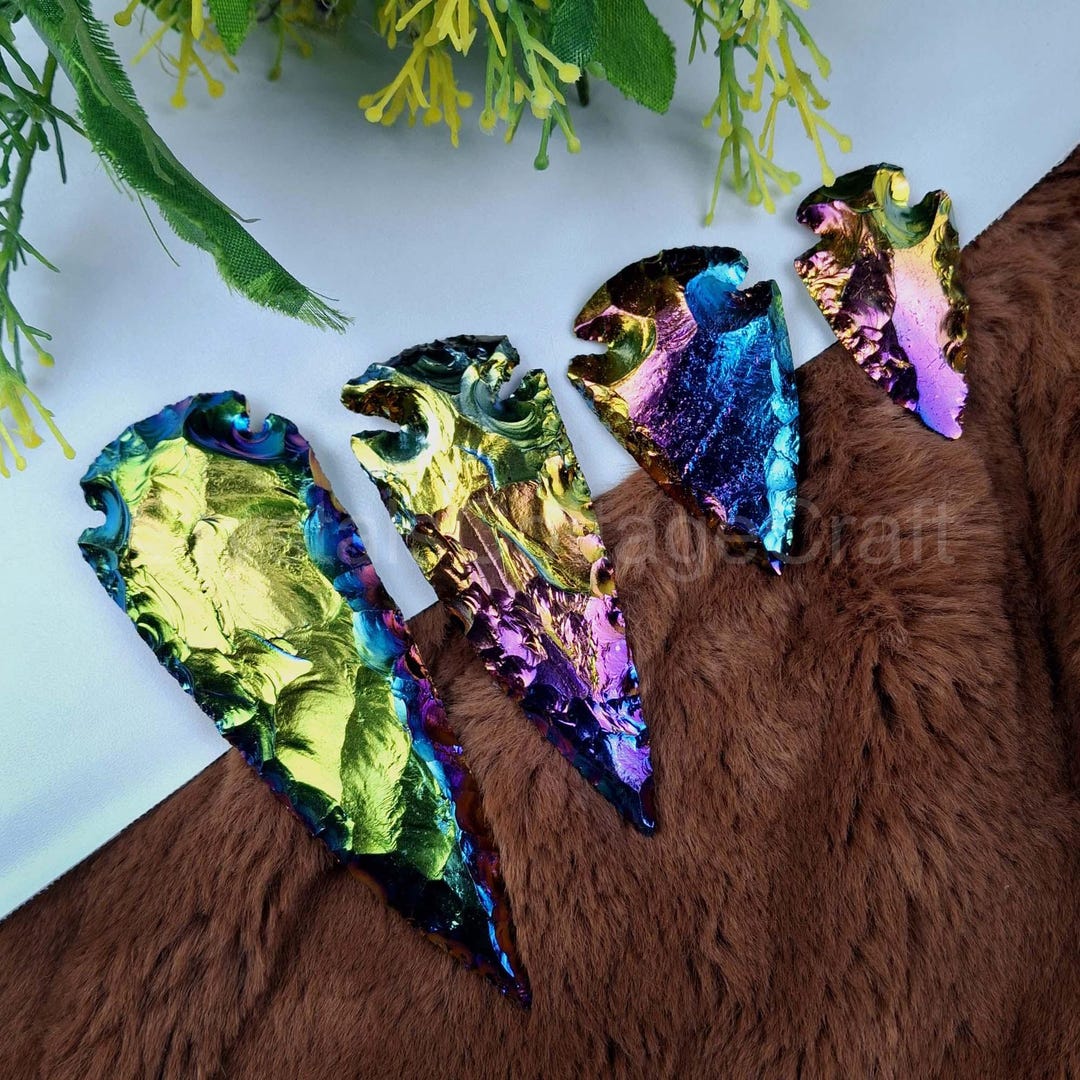 Aura Obsidian Arrowhead, Aura Obsidian Crystal, Crescent Arrowheads ...