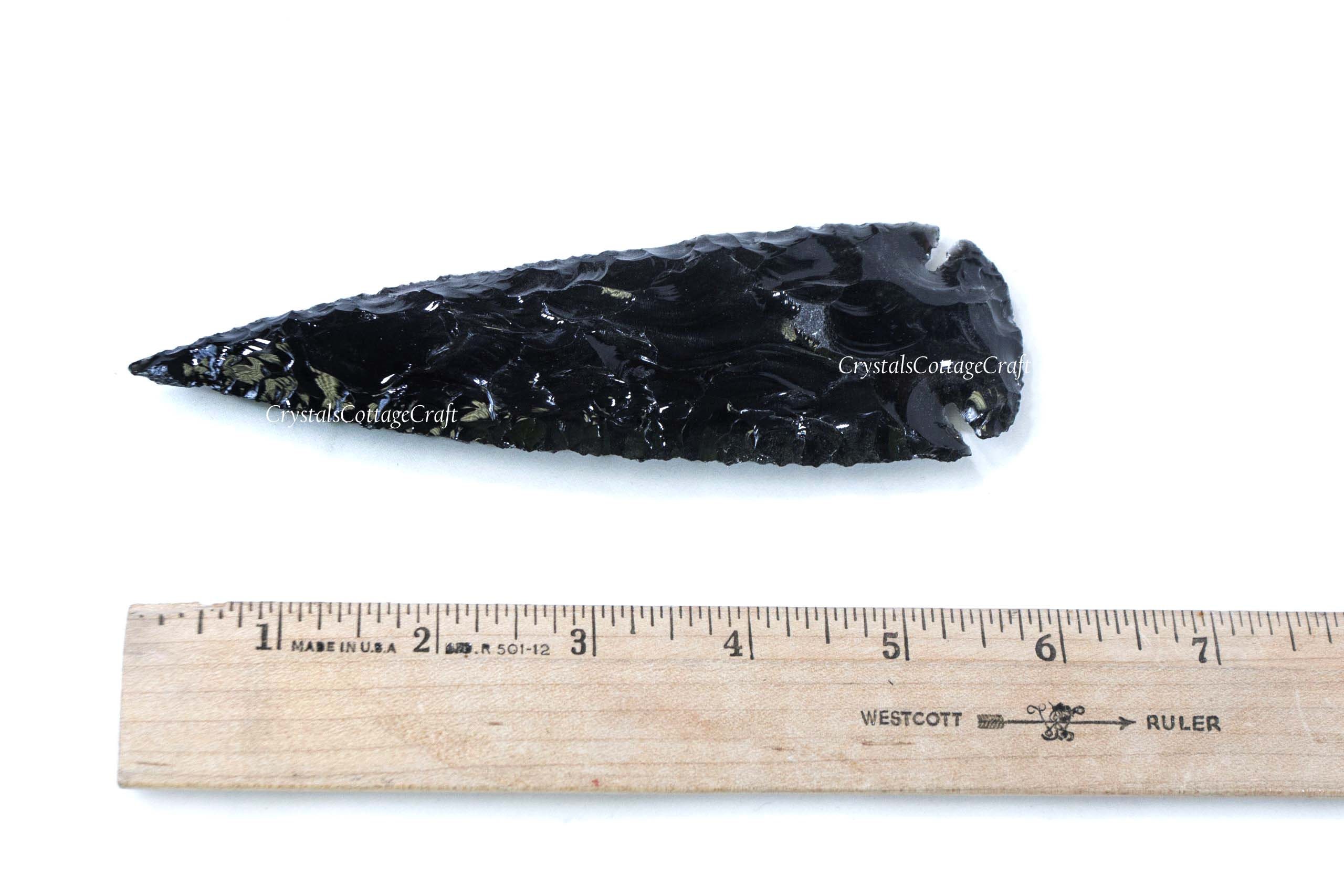 Hand Knapped Black Obsidian Arrowheads 5.5" Inch, Obsidian Athame ...
