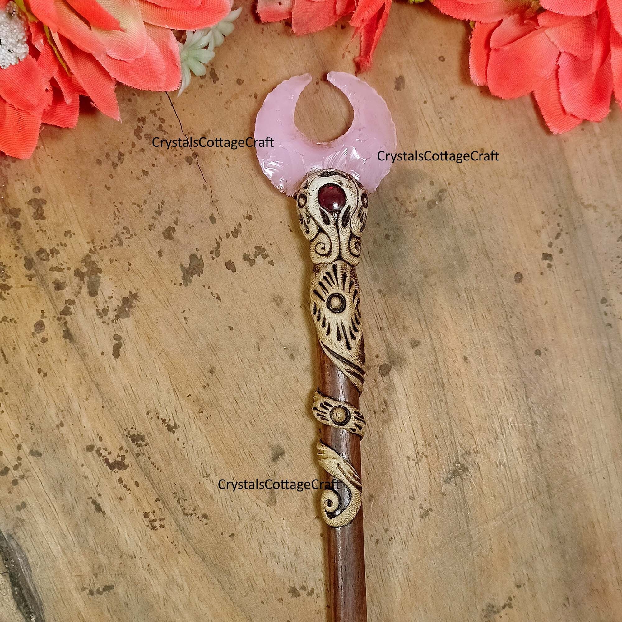 Moon Hair Stick Crescent Moon Shape Hair Stick Crystal Healing - Etsy