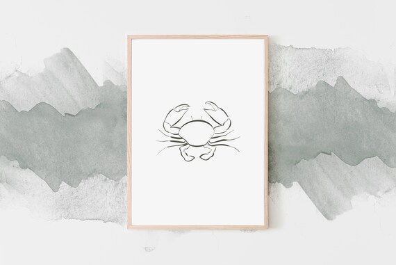 Crab Print in A4 A5 A6 | Etsy
