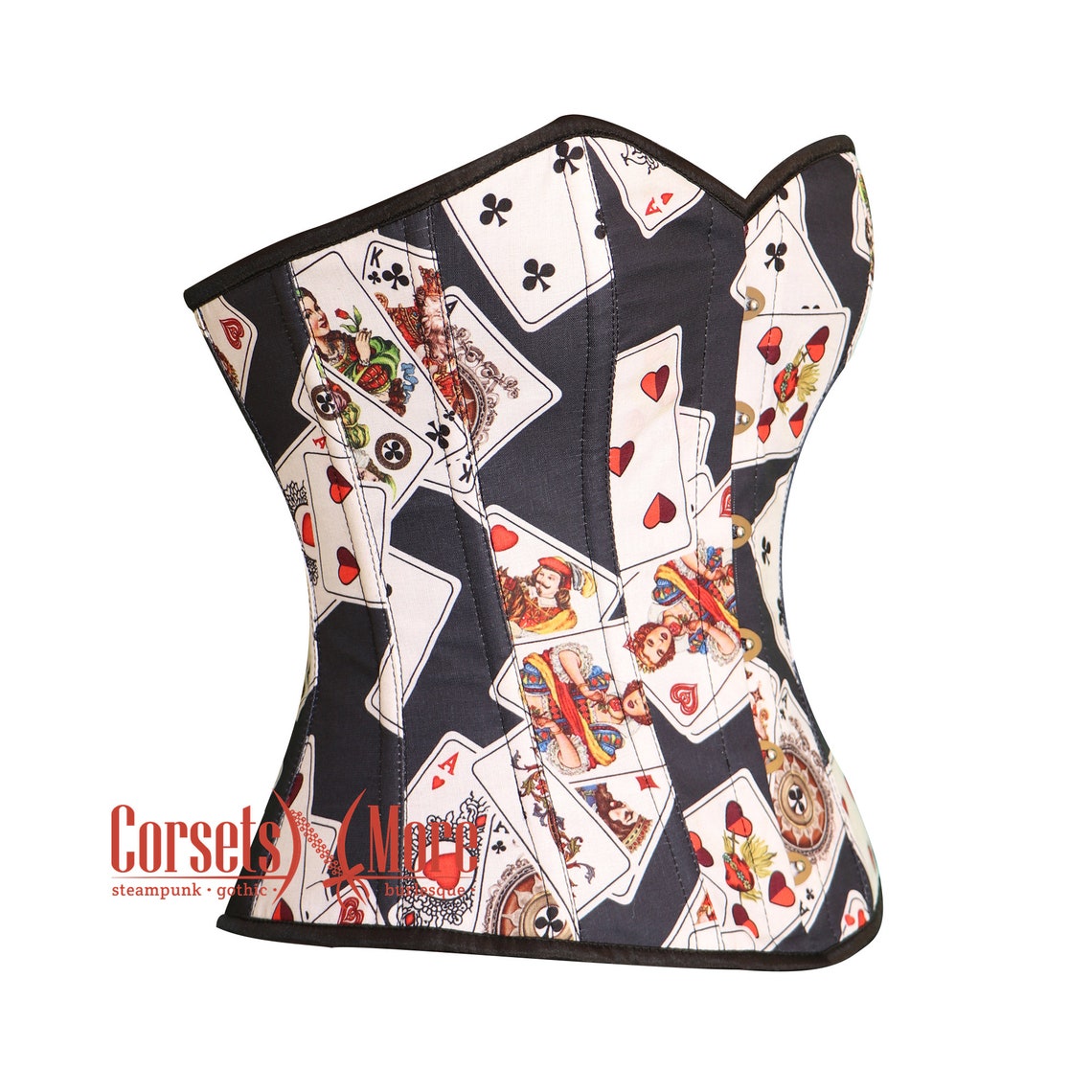 Playing Cards Printed Cotton Overbust Bustier Top | Authentic Steel ...