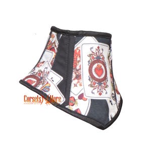 Playing Cards Printed Cotton Overbust Corset Combo With Neck Corset for ...