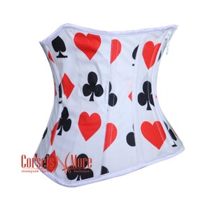 Diamond Heart Clubs Spades Print Cotton Casino Queen of Hearts Costume ...