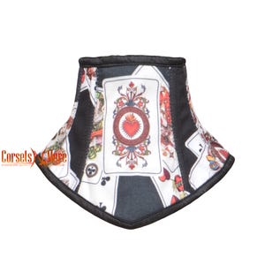 Playing Cards Printed Cotton Overbust Corset Combo With Neck Corset for ...