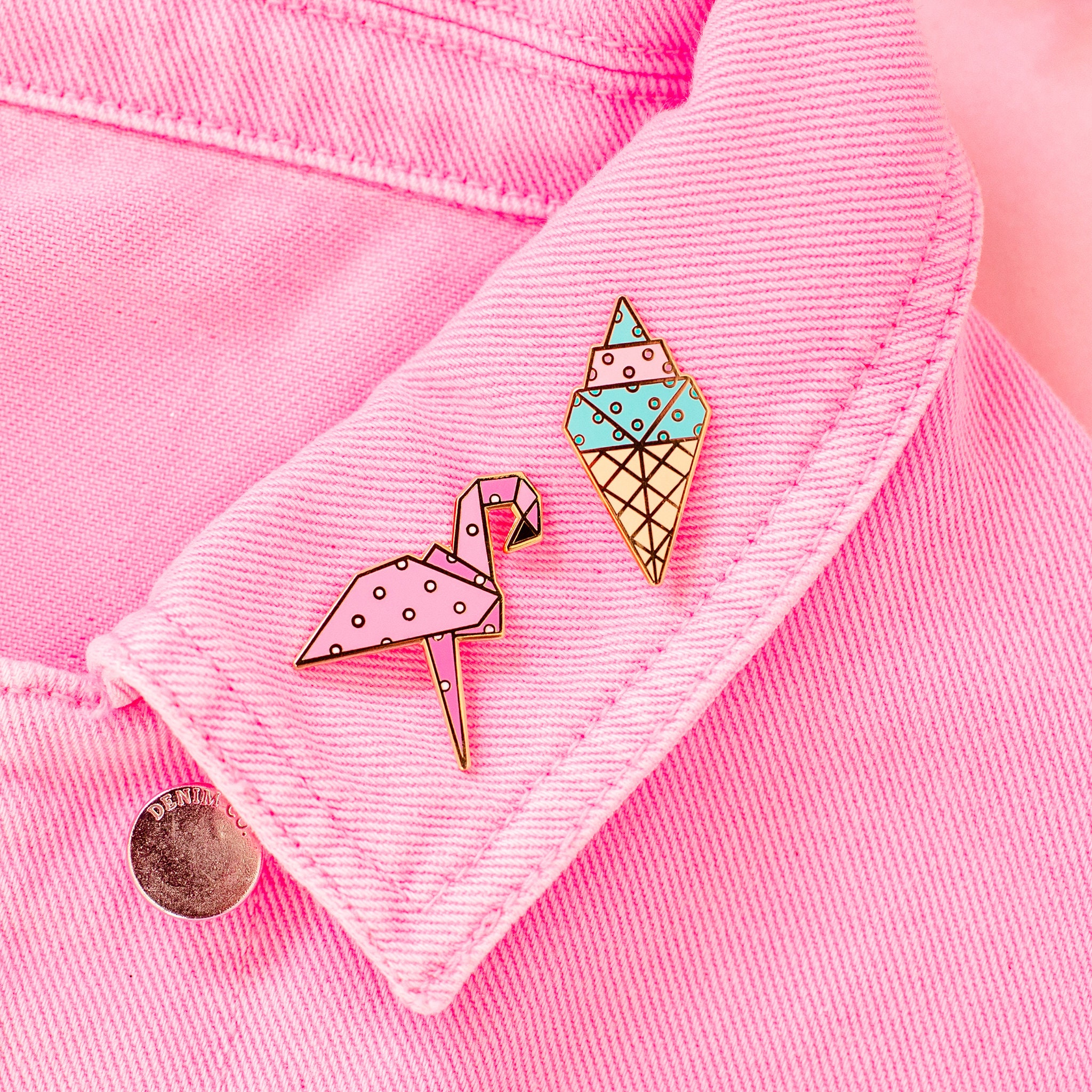 Origami Ice Cream Enamel Pin Summer Pin Badge Pastel Ice - Etsy
