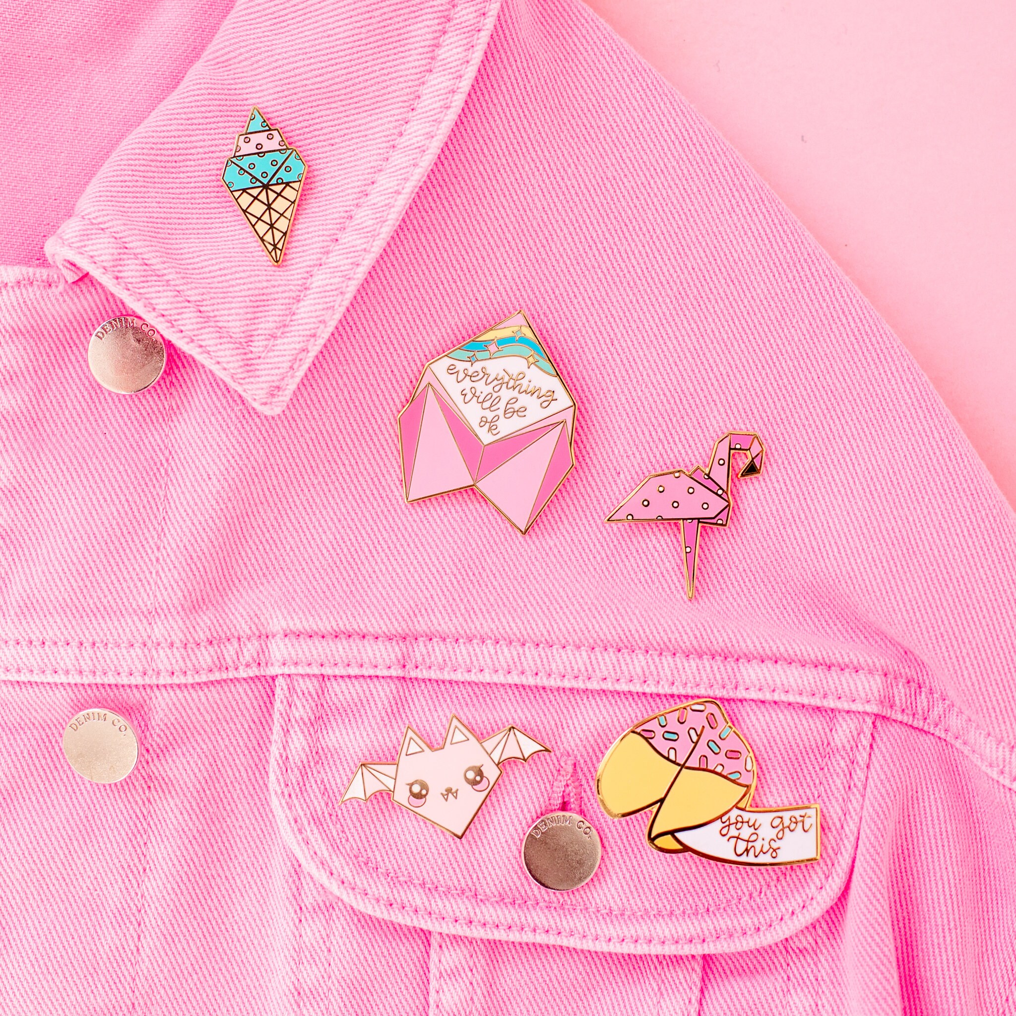 Origami Ice Cream Enamel Pin Summer Pin Badge Pastel Ice - Etsy