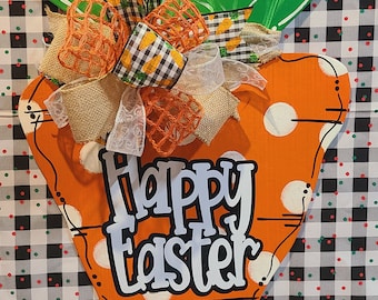 Happy Easter Carrot Door Hanger - Etsy