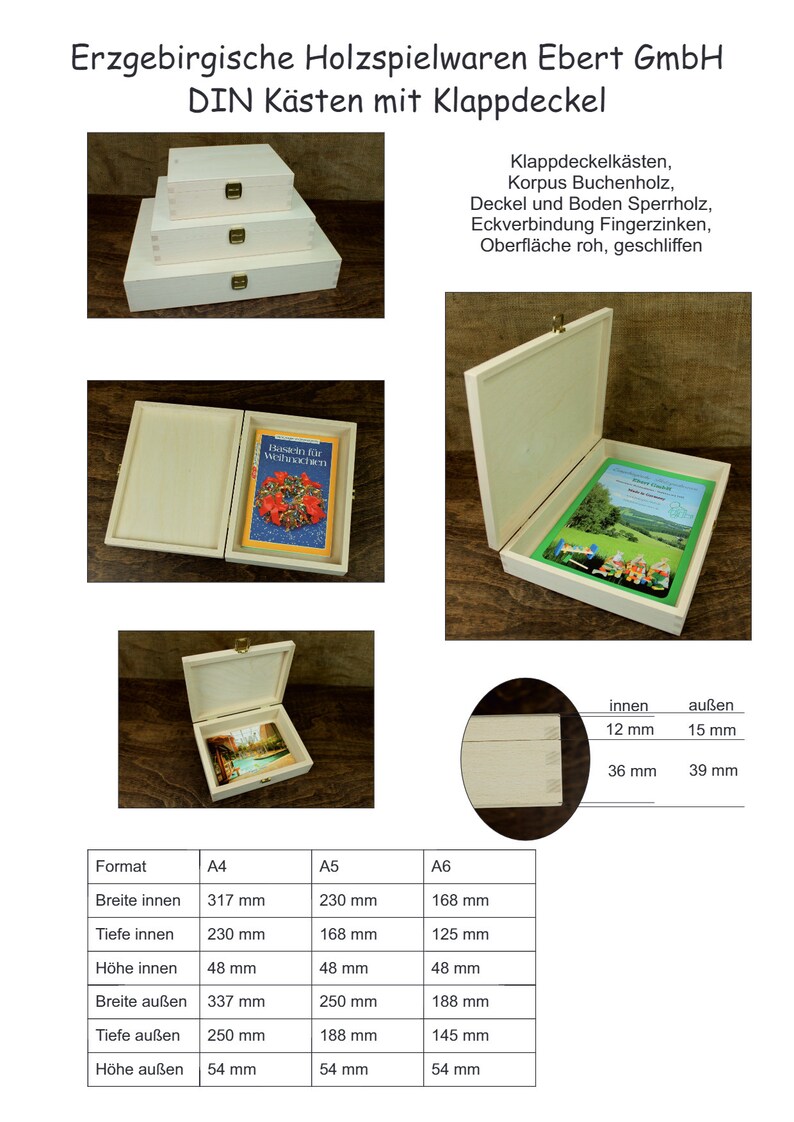 Wooden Box in DIN Format With Hinges and Lock - Etsy