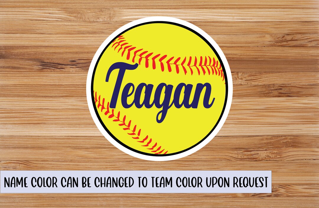 Personalized Softball Sticker, Car Decal, Team Stickers, Softball, Name ...