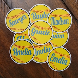Personalized Softball Sticker, Car Decal, Team Stickers, Softball, Name ...