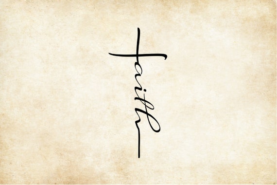 Faith Cross Iron On Decal Shirts bags Hats Religious | Etsy