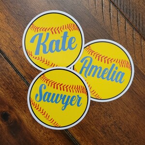 Personalized Softball Sticker, Car Decal, Team Stickers, Softball, Name ...