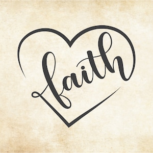 Faith Heart Iron on Decal Shirts, Bags, Hats - Etsy