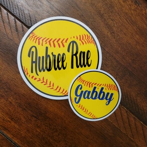Personalized Softball Sticker, Car Decal, Team Stickers, Softball, Name ...