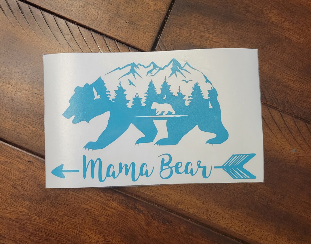 Calcomanía de mamá oso y cachorro coche, computadora portátil, taza ...