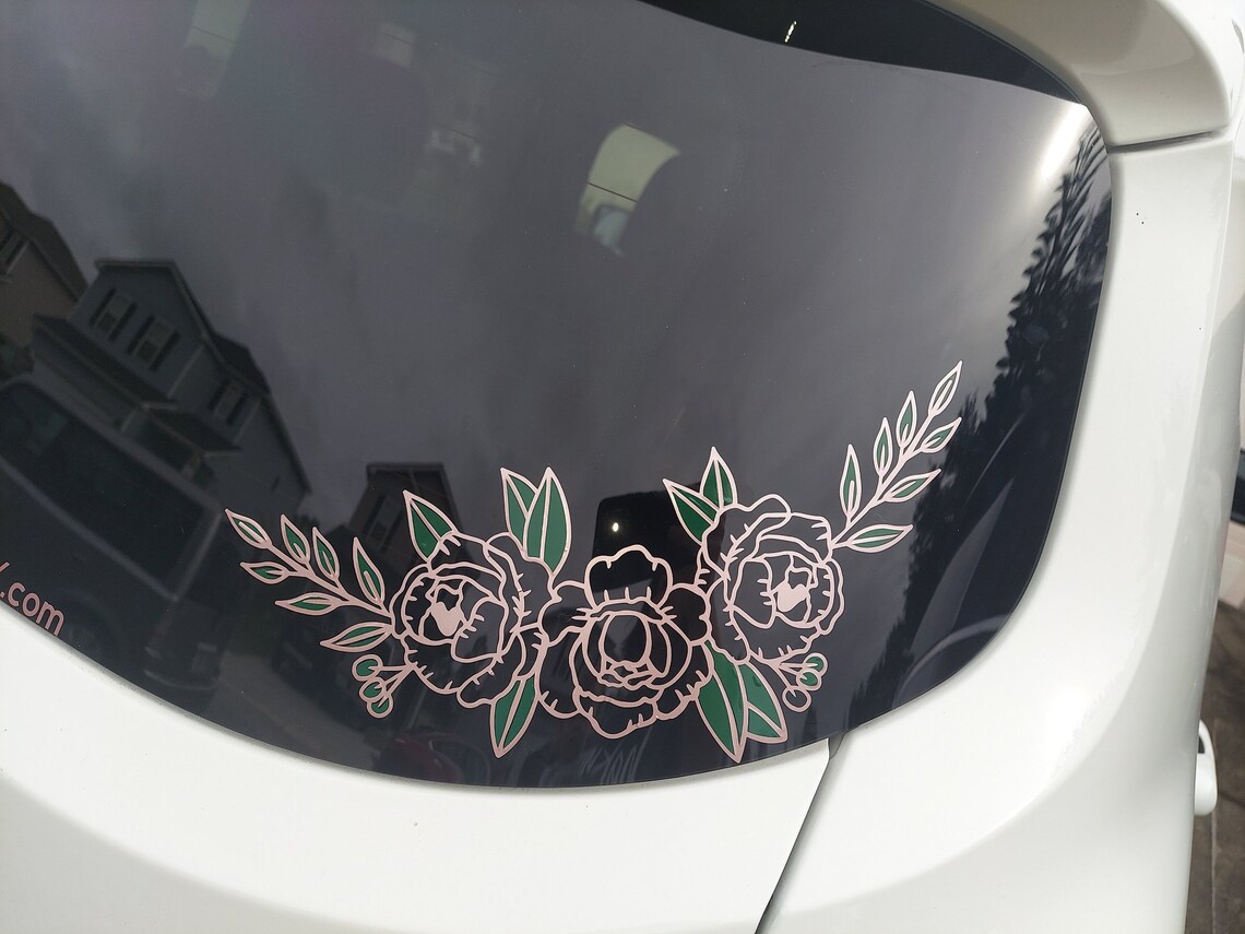 Floral Decal Flower Sticker Rose Car Sticker Car Window | Etsy