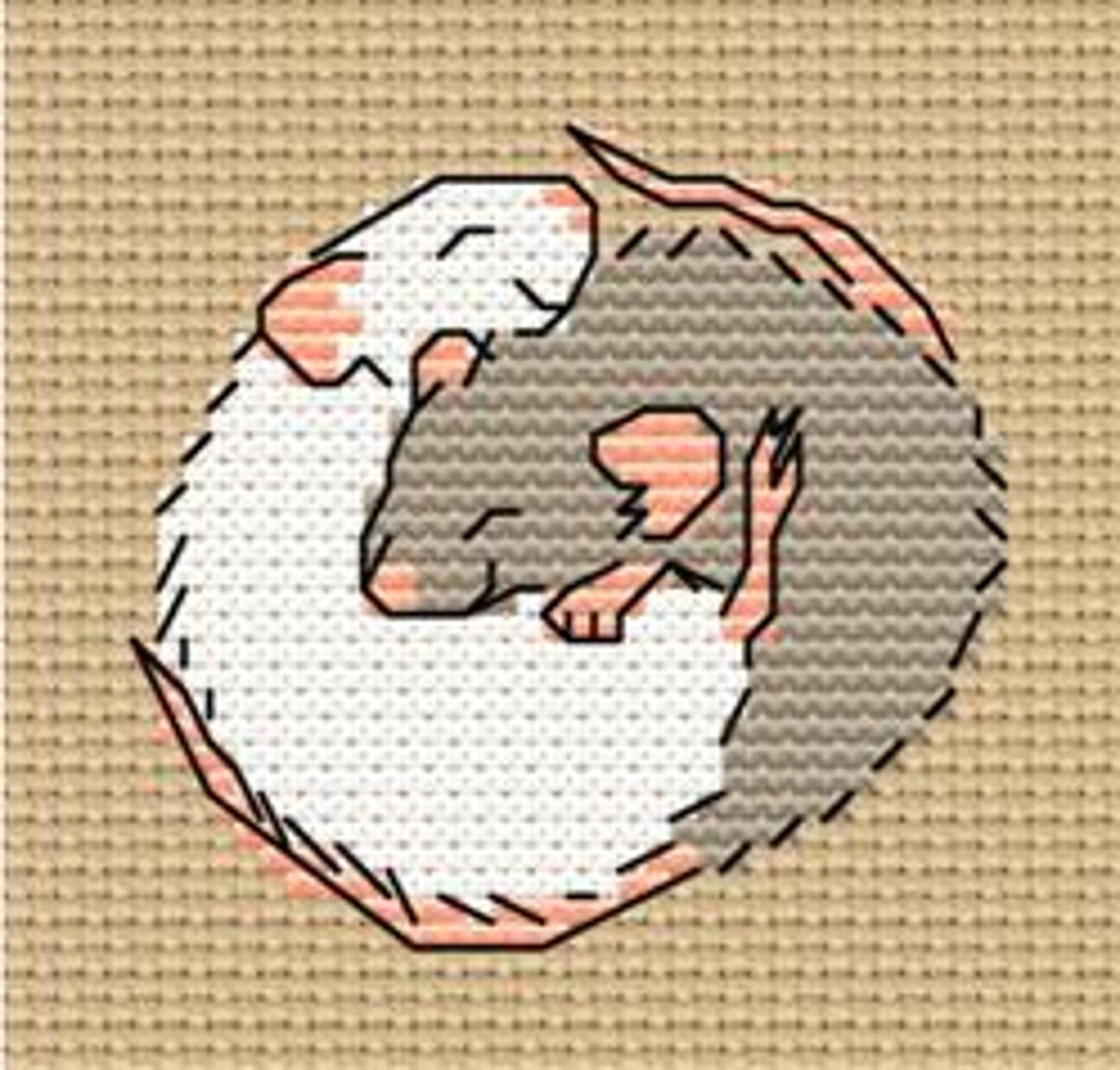Cute Rat Cross Stitch Pattern PDF | Mouse Embroidery Chart | Counted ...