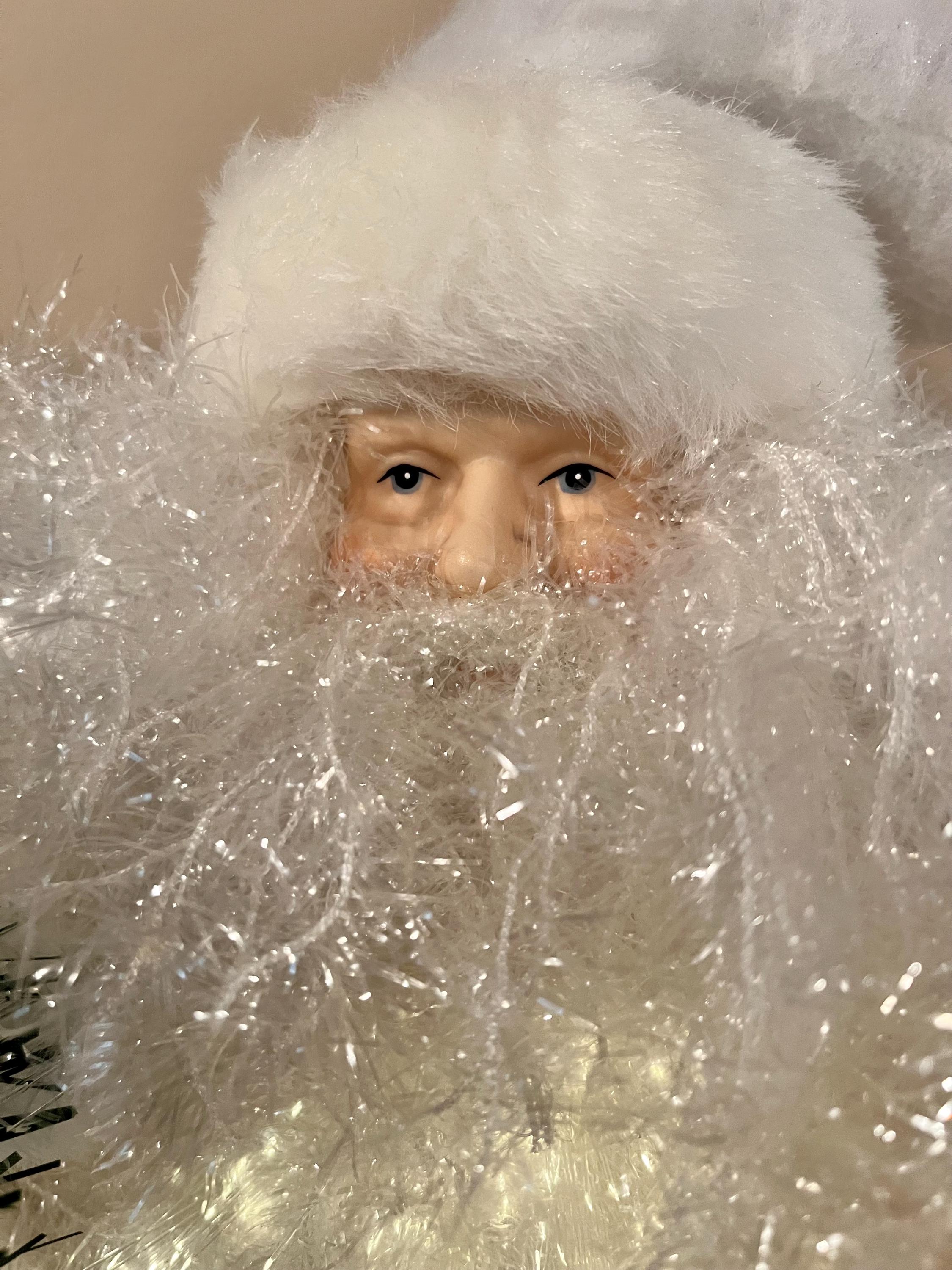 18 Fiber Optic Enchanted Forest Santa White W/gold Staff - Etsy