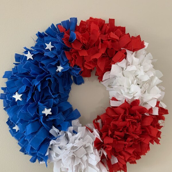 Patriotic Rag Wreath - Etsy