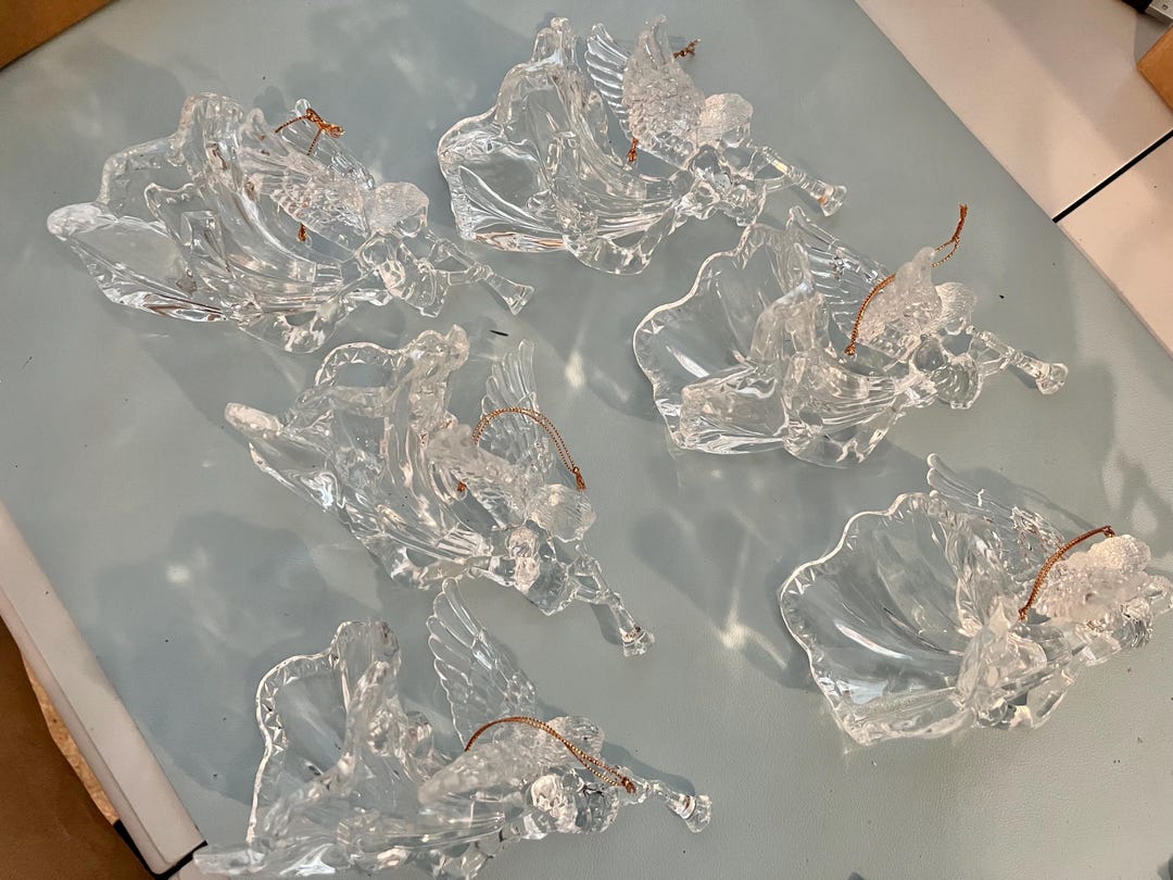 6 Acrylic Angels With Trumpets Ornaments - Etsy