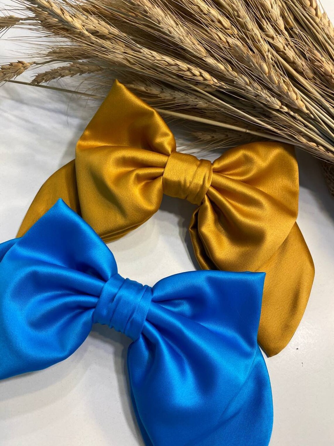 Satin Gold Bow-luxury Bows-oversize Bow ukraine - Etsy