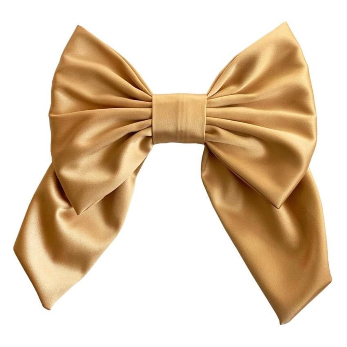 Satin gold Bow-LUXURY BOWS-Oversize Bow Long Bows Hair Tie | Etsy