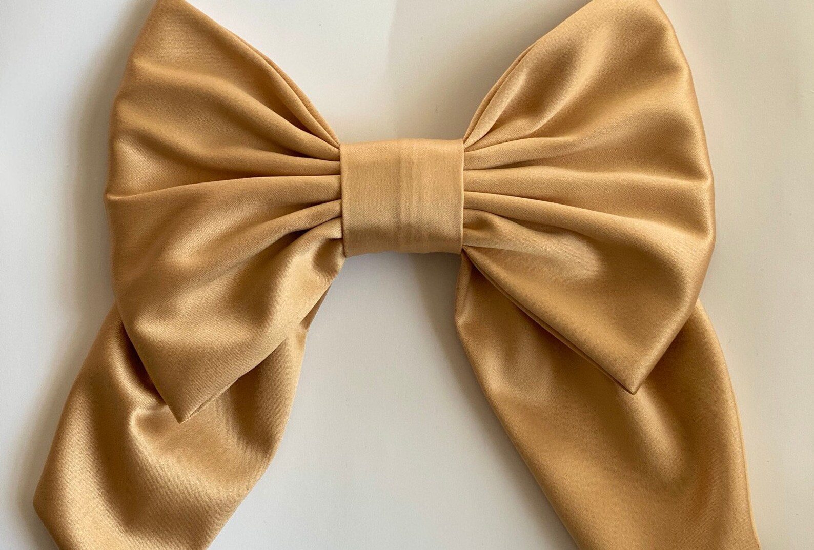 Satin gold Bow-LUXURY BOWS-Oversize Bow Long Bows Hair Tie | Etsy