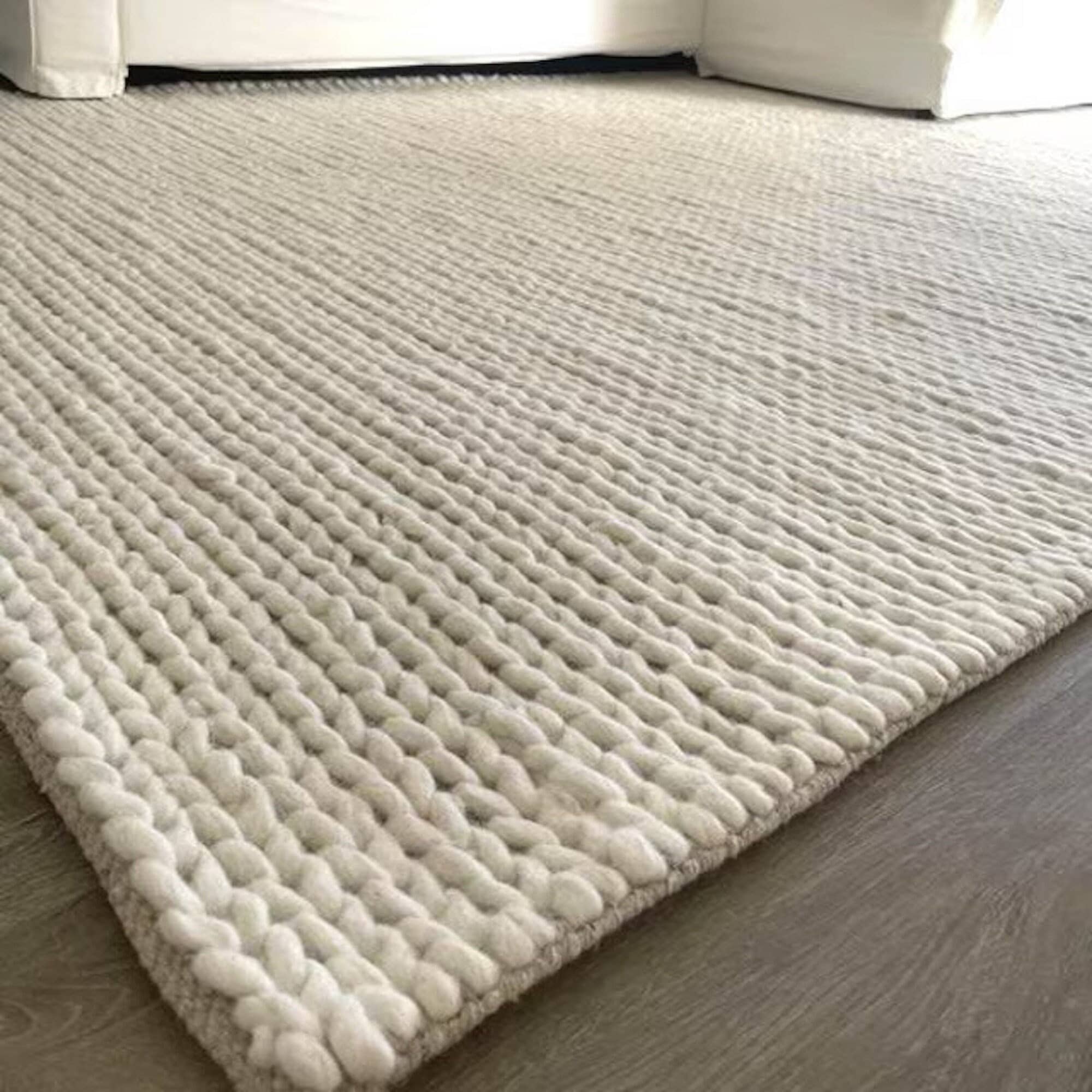 Chunky Knit Rug Hand Woven for Living, Bedroom, Nursery, Personalized ...