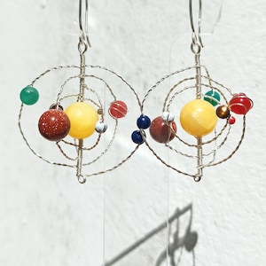Solar System Earrings/ Statement Earrings / Celestial Earrings / Stars ...