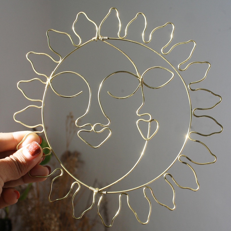 Sun and Moon Wall Hanging Bedroom Decor/ Boho Home Decor/ Wire - Etsy