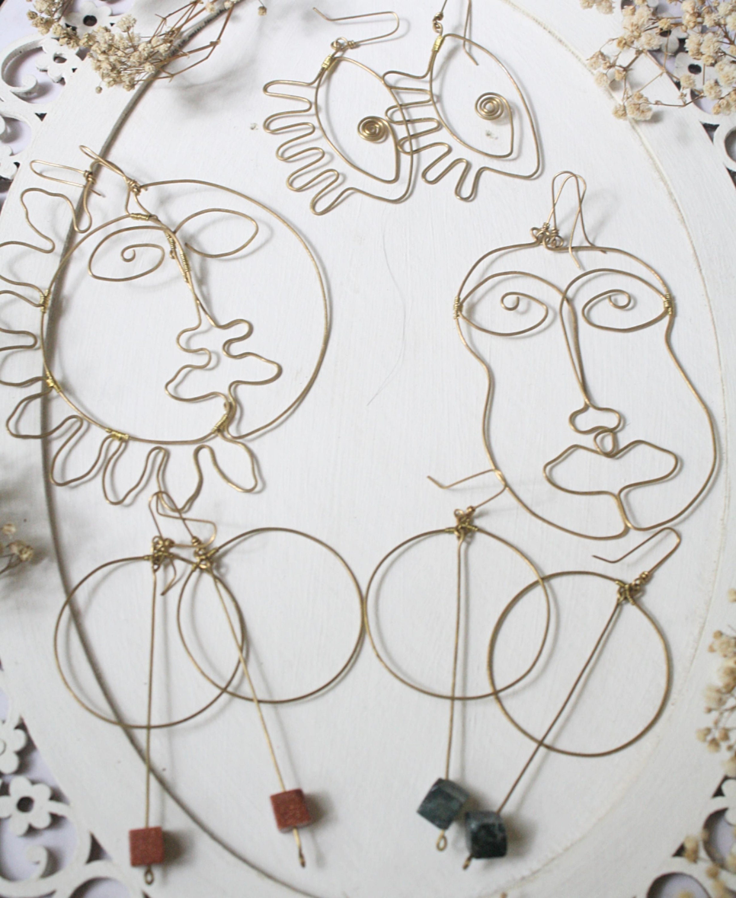 Abstract Face Earrings / Statement Earrings / Minimalist - Etsy