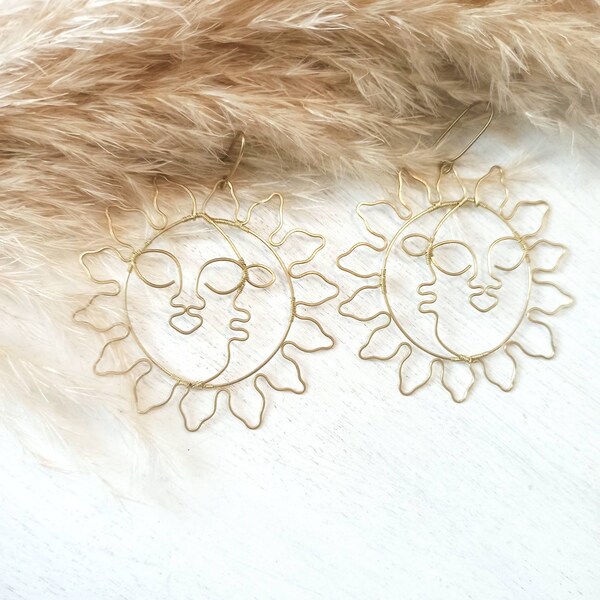Wire Face Earrings - Etsy