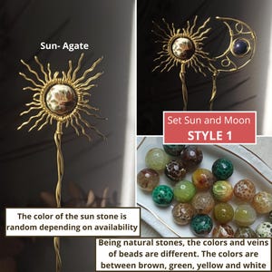 Sun and Moon Beaded Garden/ Potted Plant Stake/ Plant Trellis for ...