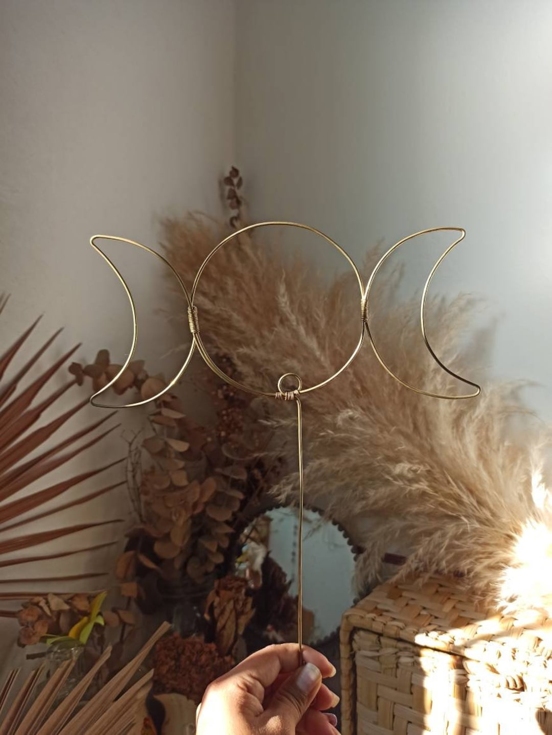 Triple Moon Goddess Plant Trellis for Indoor Plant/ Wire Trellis / Moon ...