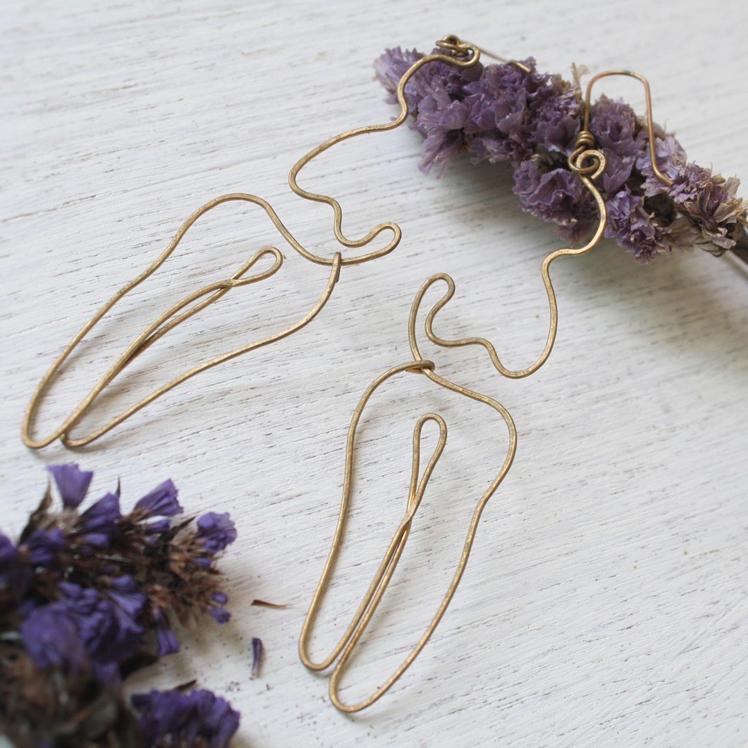 Abstract Body Earrings / Lady Body Earrings / Statement Earrings / Boob ...