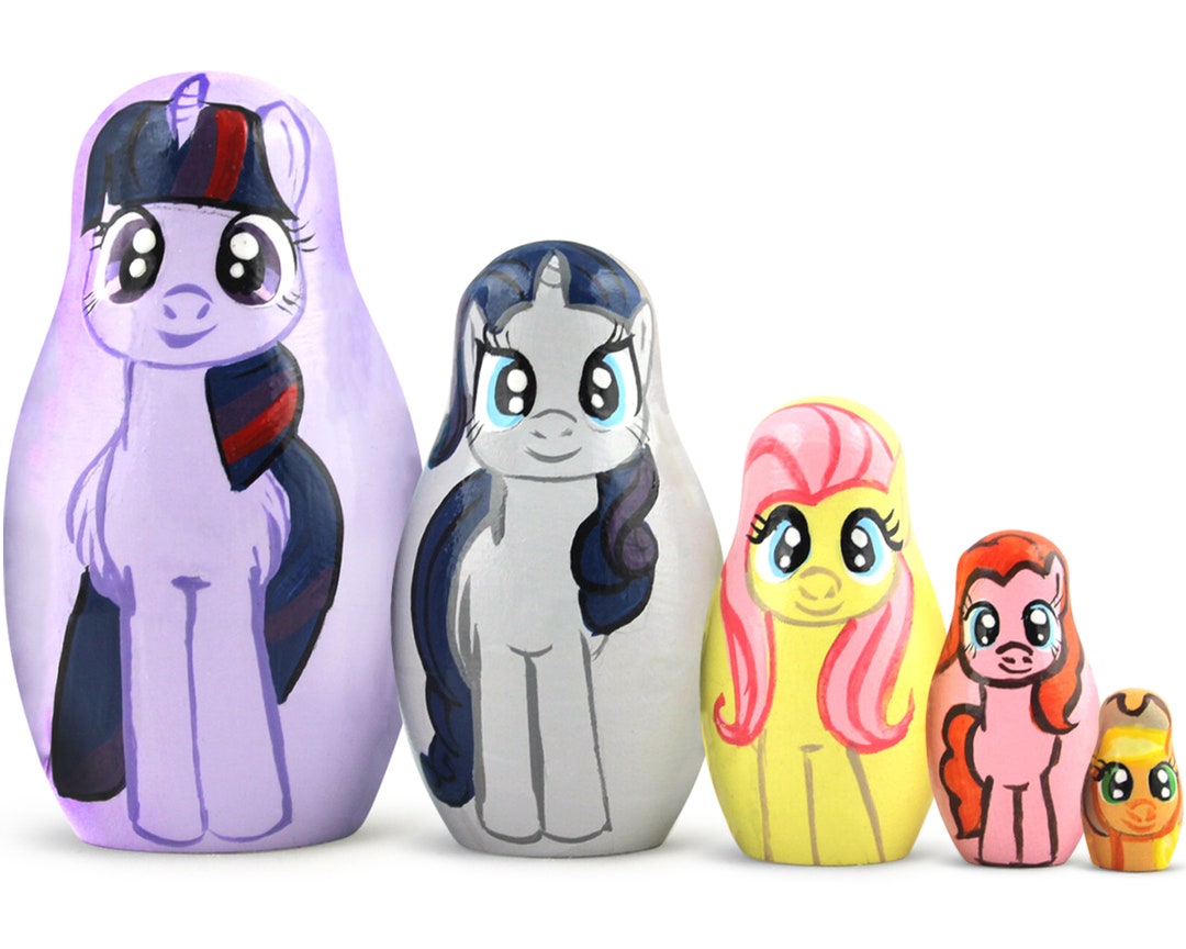 Matryoshka Dolls My Little Pony Set 5 Pcs Wooden My Little Pony Figures ...