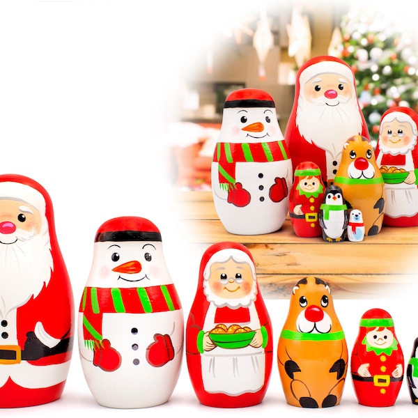 Santa Nesting Dolls - Etsy