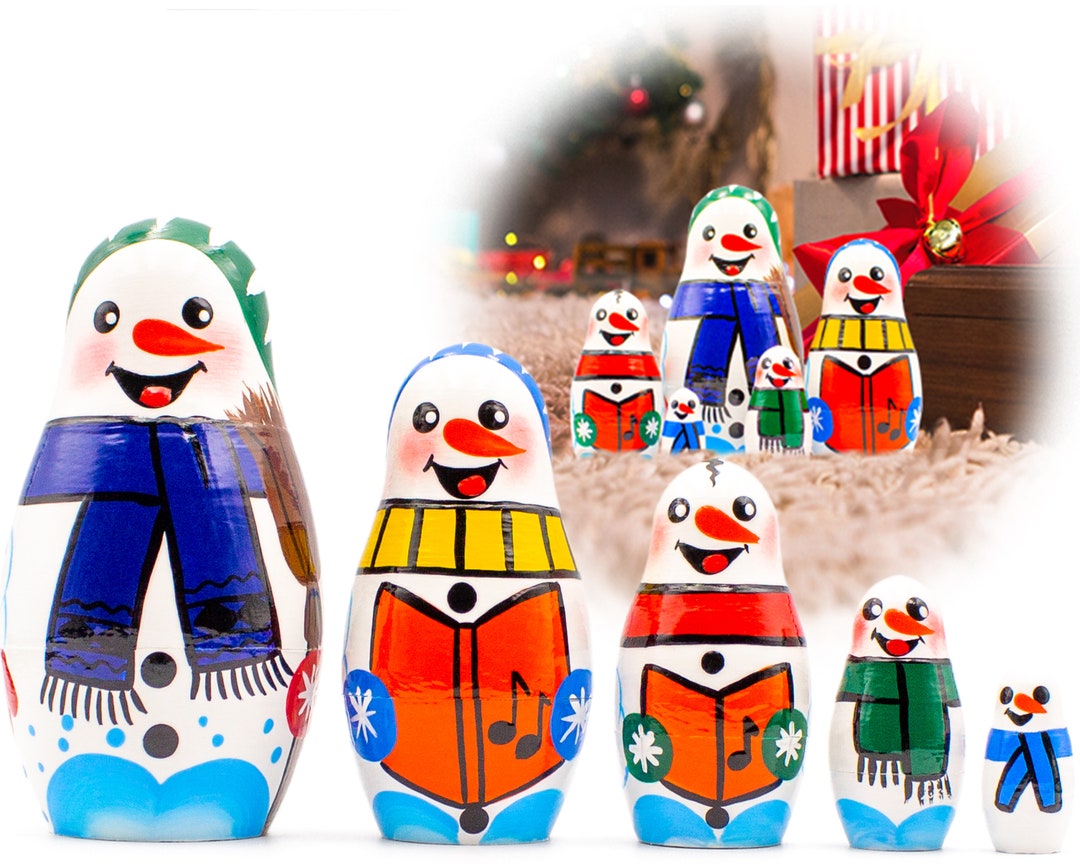 Snowman Nesting Dolls Set of 5 Pcs Snowman Figures Snowman Decorations ...