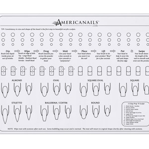 Americanails Silicone Nail Tech Acrylic Nail Training Mat, Acrylic Nail ...