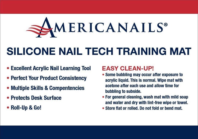 Americanails Silicone Nail Tech Acrylic Nail Training Mat | Etsy
